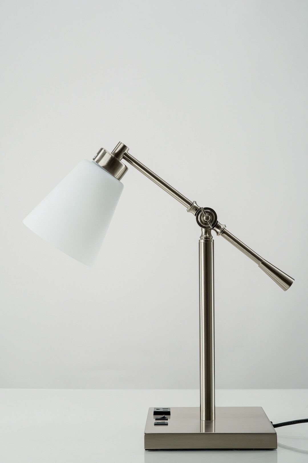 Mid Century Modern Adjustable Arm Table Lamp With Lens ,USB Port and ...