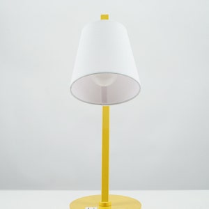 Modern Yellow Desk Lamp: Art Deco Style With USB & Outlet - Etsy