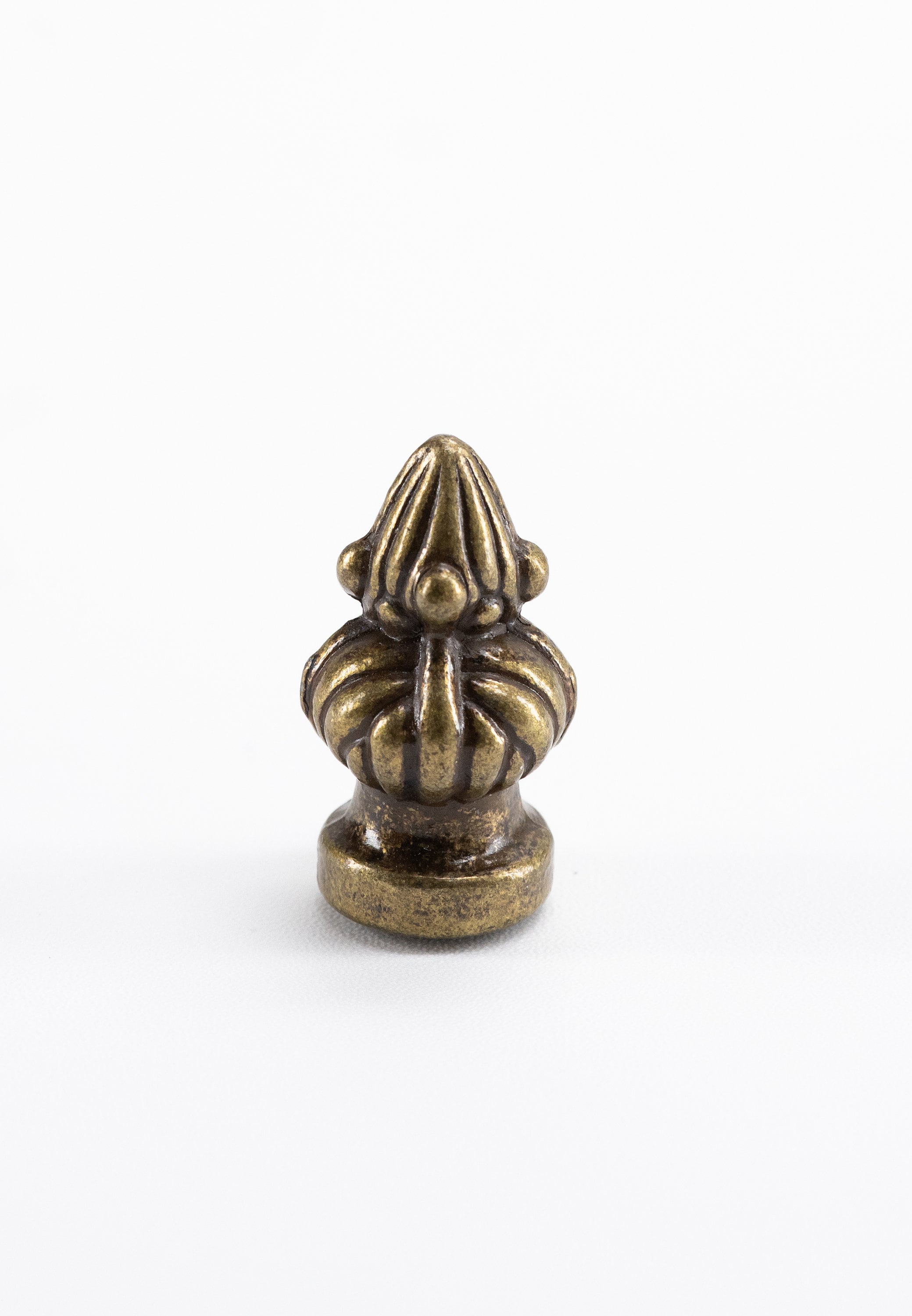 Antique Brass Lamp Finial Set, Ornamental Decor (1 3/8