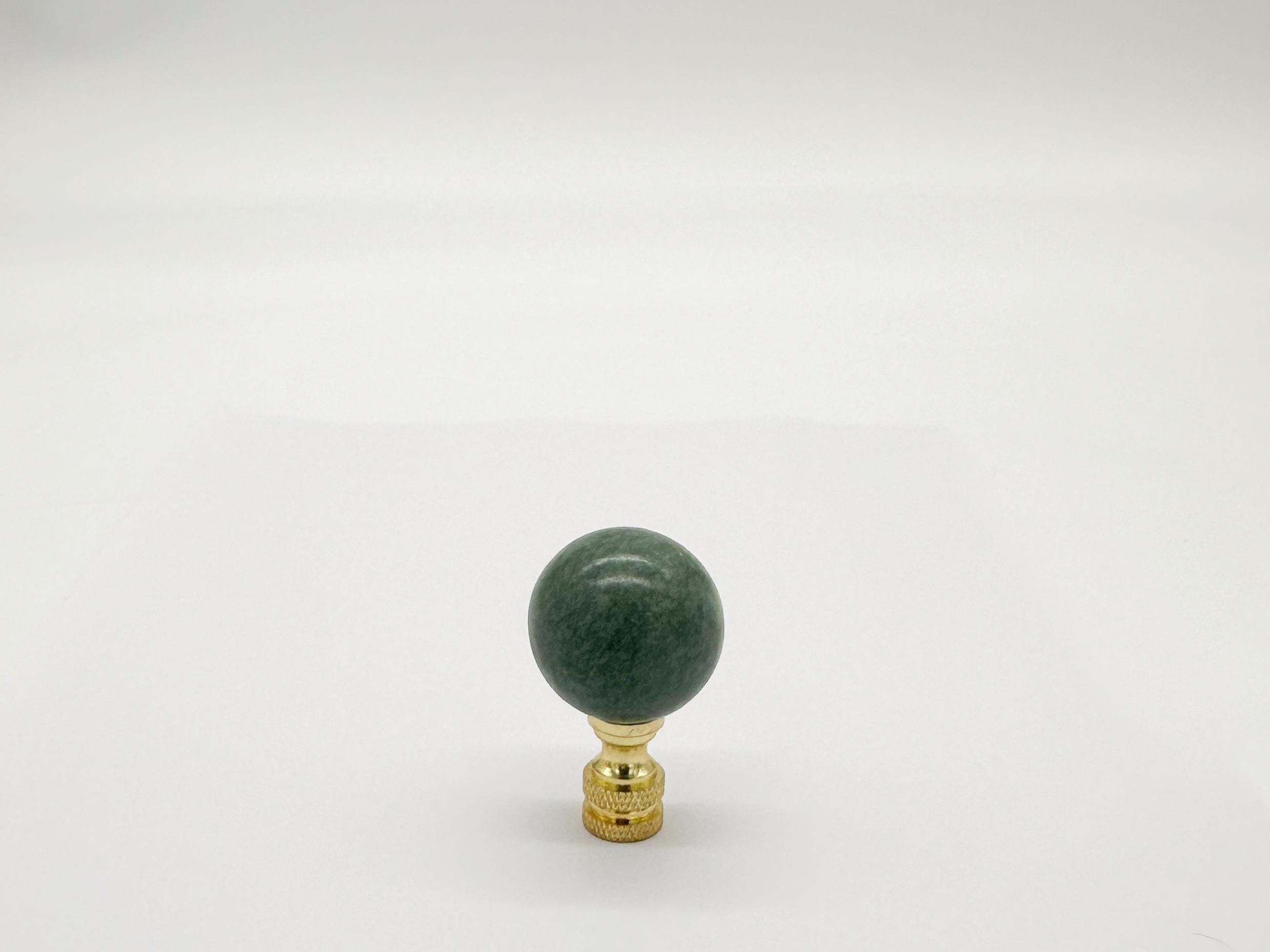 Jade Green Globe Lamp Finial: Polished Brass Base - Etsy