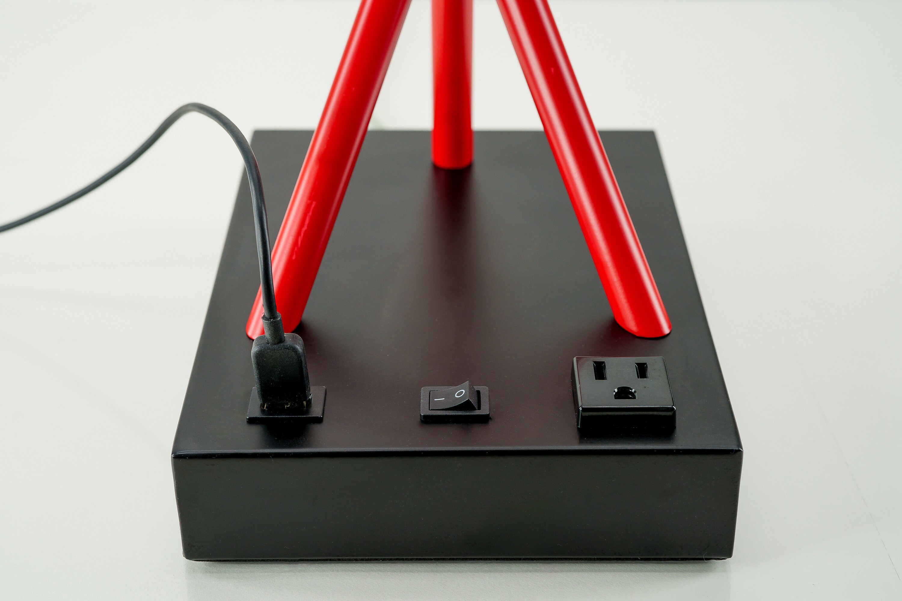 Industrial Red Modern Desk Lamp, Contemporary Style, USB Port and ...