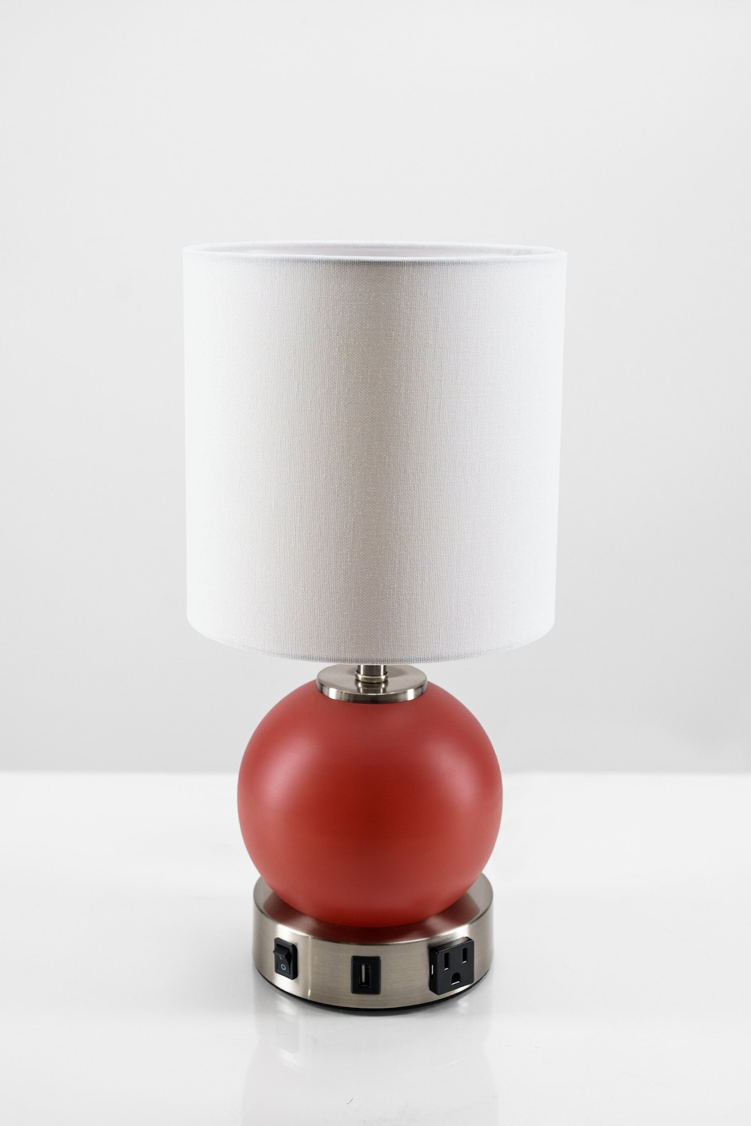 Red Globe Table Lamp: Modern Art Deco Design With USB Port - Etsy