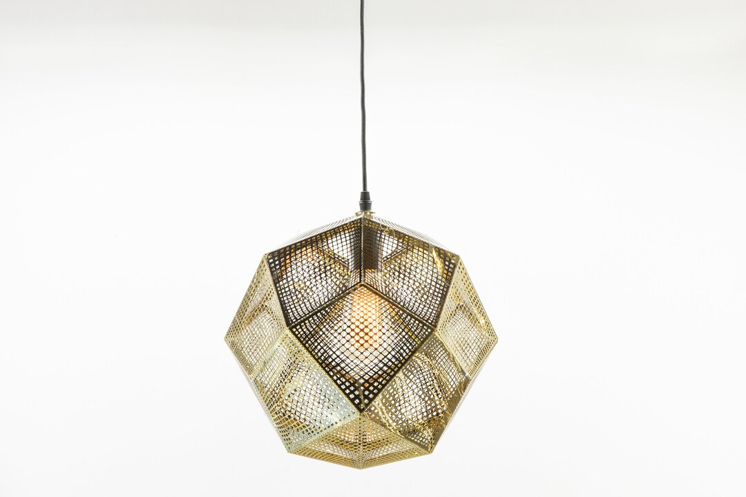 Gold Geometric Moroccan Pendant Light: Stainless Steel Island Lighting ...