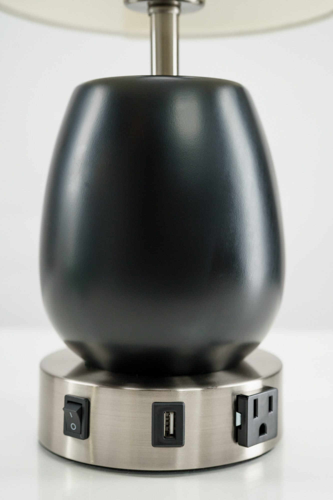 Modern Black Half Tear Drop Table Lamp/ Desk Lamp With White Shade UNO ...