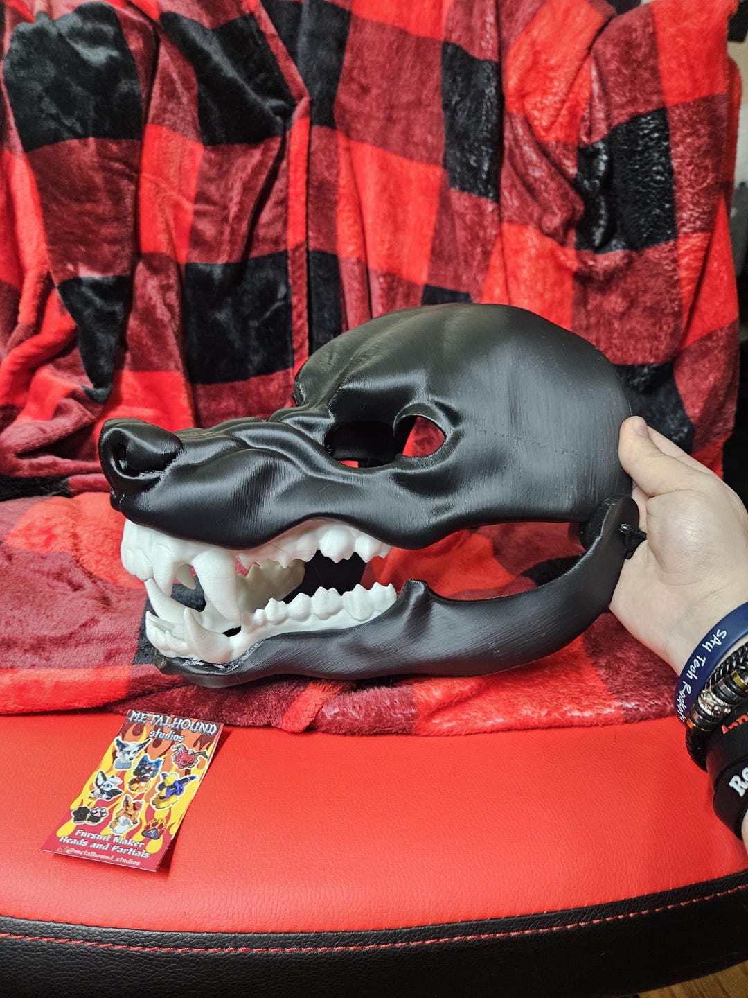 Snarling Realistic Canine Werewolf Fursuit Head Base Monster Demon Hellhound Toothy With Moving ...