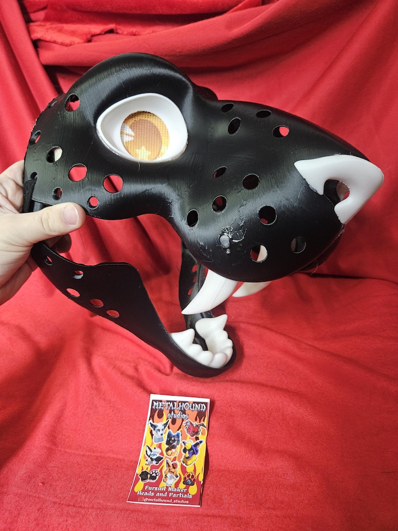 Smilodon Sabertooth Tiger Fursuit Head Base 3D Printed With Eye Blanks ...