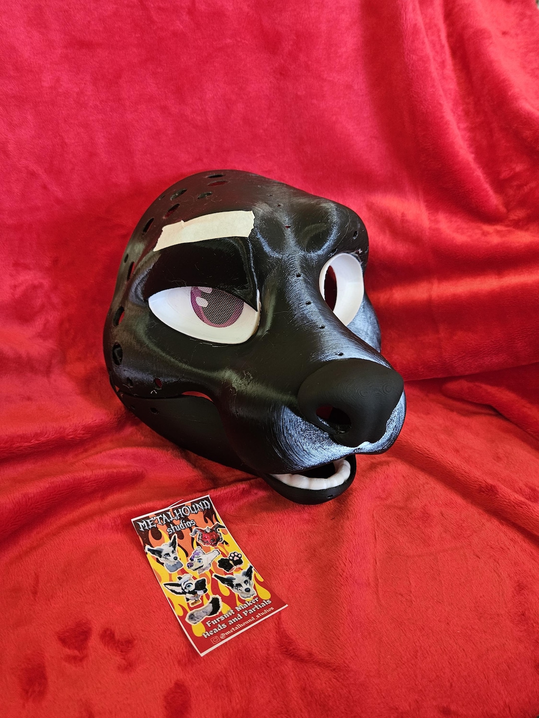 Ferret Fursuit Head Base 3D Printed With Eye Blanks, Nose, Teeth, and ...