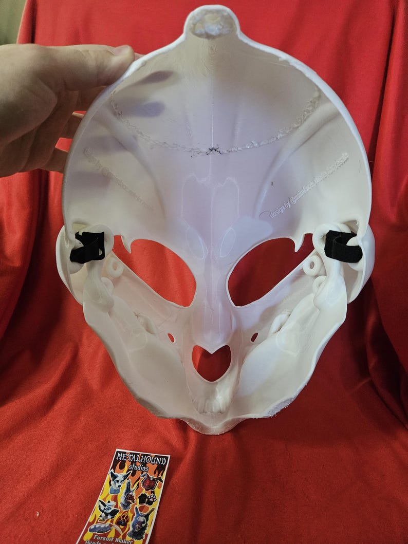 Skull Dog Fursuit Head Base 3D Printed With Eyelids - Assembly Optional ...