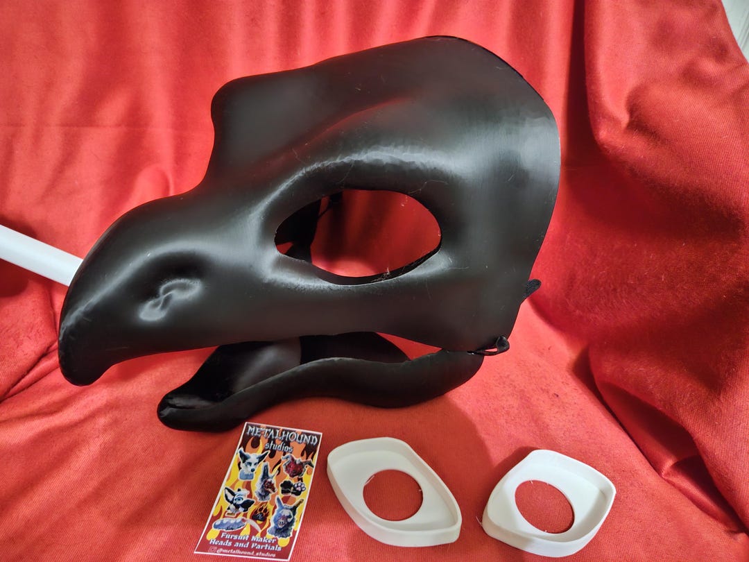 Fursuit Head Base 3D Printed With Eye Blanks, Moving Jaw - Avian Bird ...