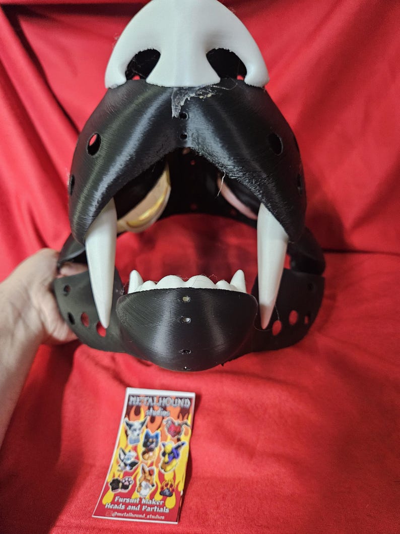 Smilodon Sabertooth Tiger Fursuit Head Base 3D Printed With Eye Blanks ...