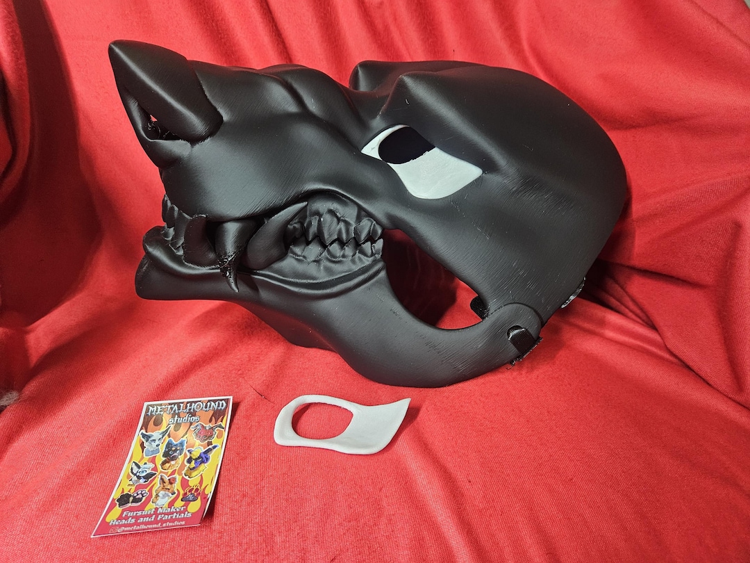 Snarling Canine Fursuit Head Base Monster Werewolf Demon Hellhound Toothy With Moving Jaw (model ...