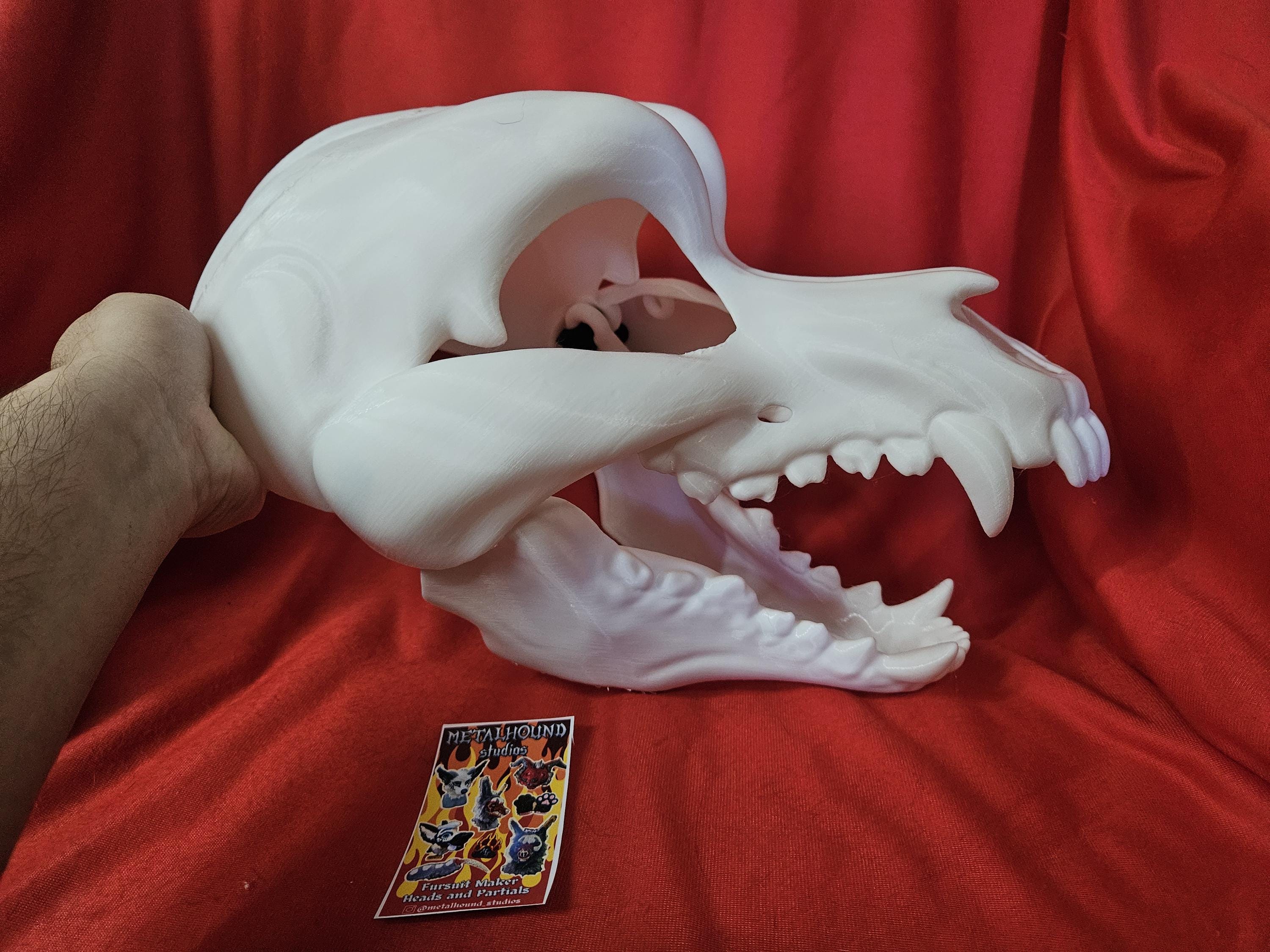 Skull Dog Fursuit Head Base 3D Printed With Eyelids - Assembly Optional ...