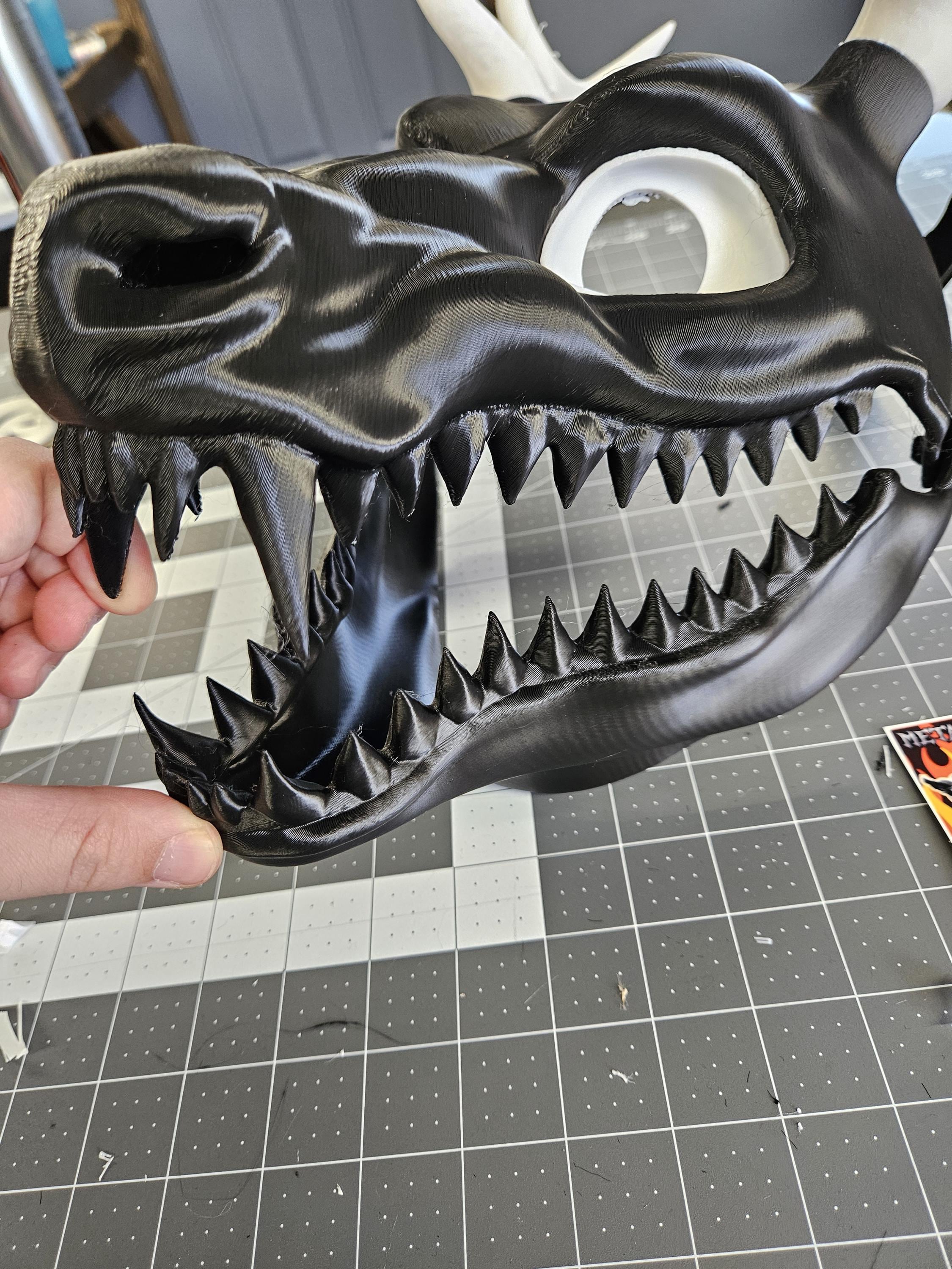 Skinwalker Deer Demon Snarling Fursuit Head Base With Antlers Monster ...