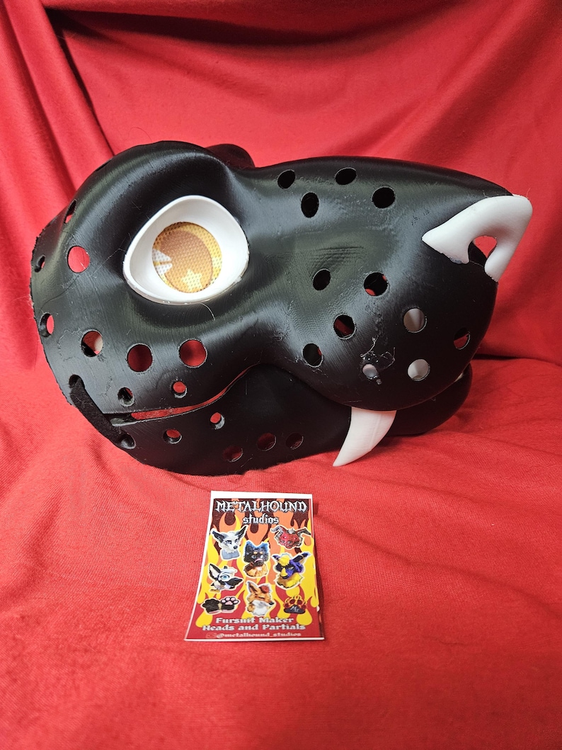 Smilodon Sabertooth Tiger Fursuit Head Base 3D Printed With Eye Blanks ...