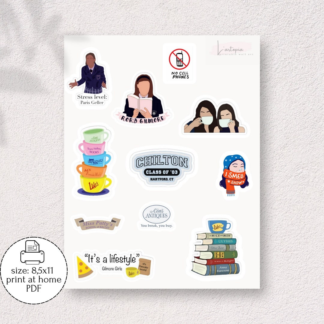Gilmore Girls Aesthetic Sticker Set, Printable Stickers, Planner