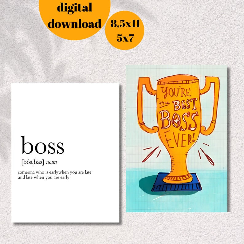 Printable Funny Boss's Day Card Happy Boss's Day - Etsy