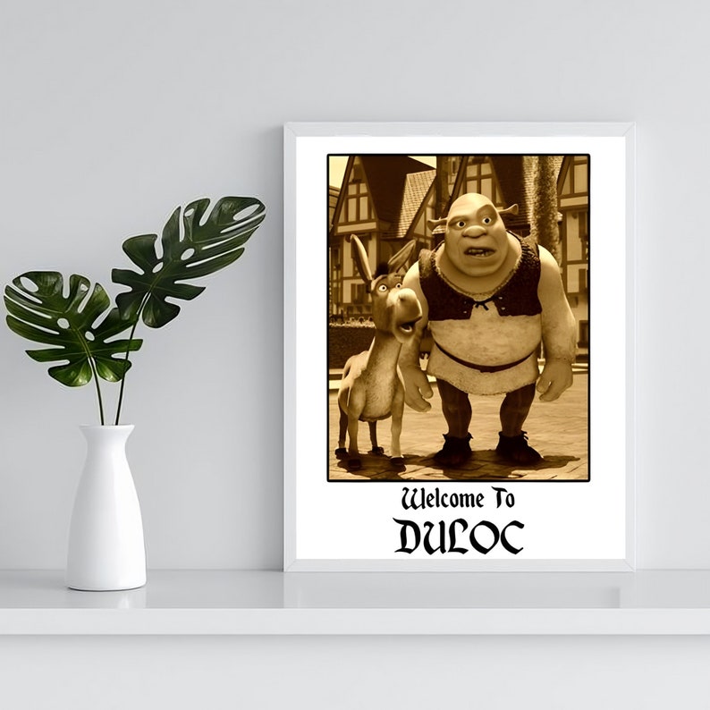 Shrek Poster, Shrek and Donkey Print, Shrek Wall Art, Shrek Print ...