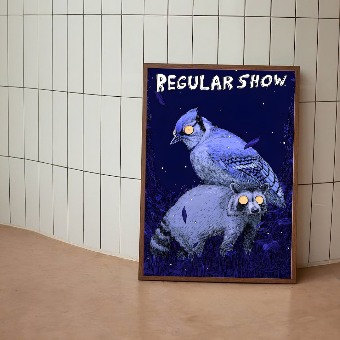 Regular Show Poster, Mordecai and Rigby Digital Print, Regular Show ...