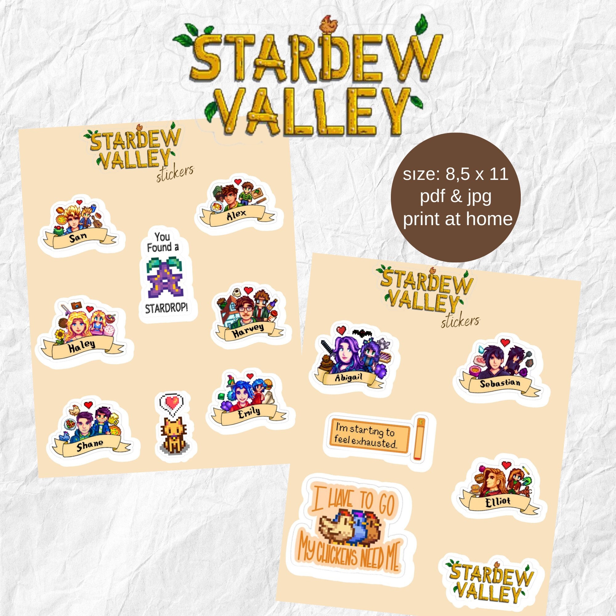 Stardew Valley Stickers, Stardew Valley Characters, Stardew Valley ...
