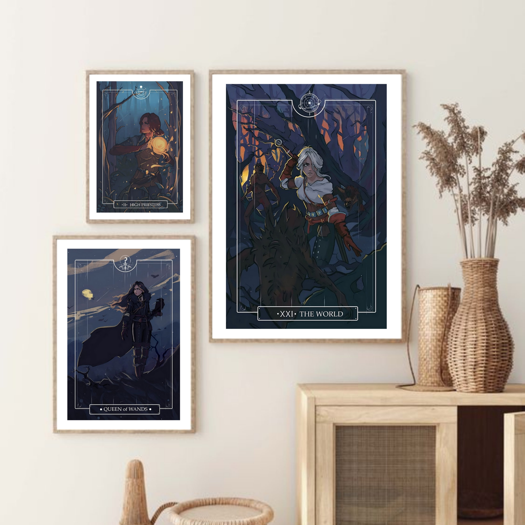 The Witcher Wall Art Print Set of 4, the Witcher 3 Wild Hunt Poster ...