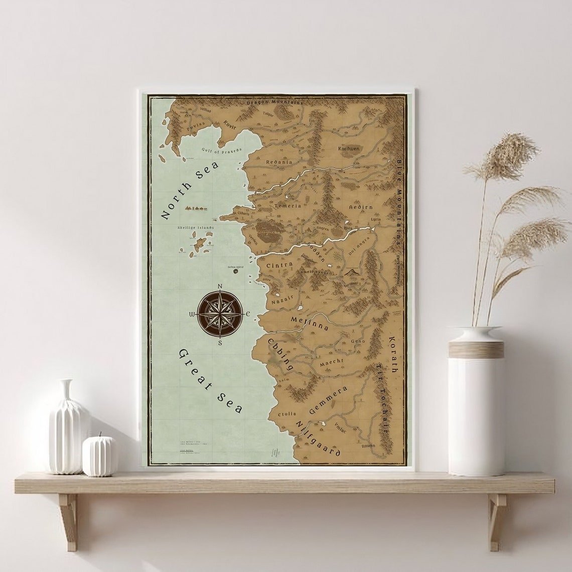 The Witcher World Map Poster Northern Kingdoms Wall Art the - Etsy