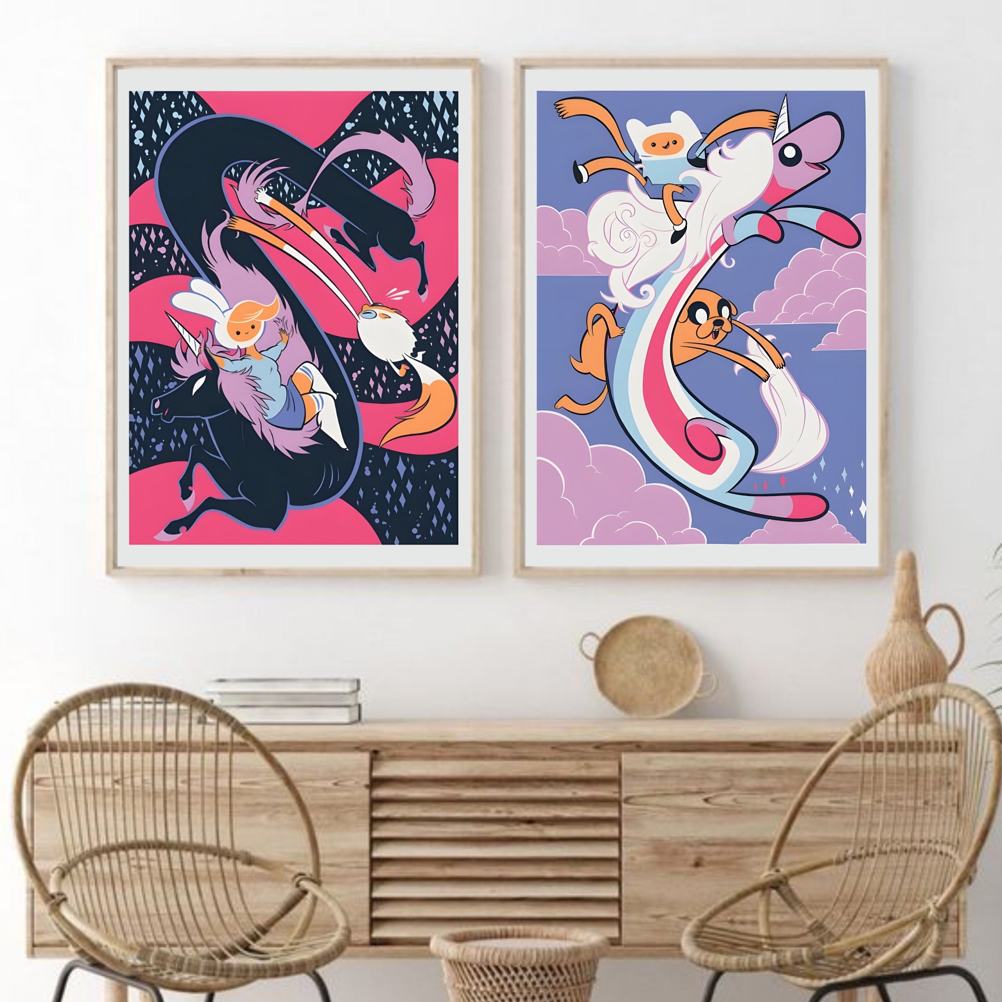 Adventure Time Poster Set of 2, Adventure Time Wall Art, Finn and Jake ...