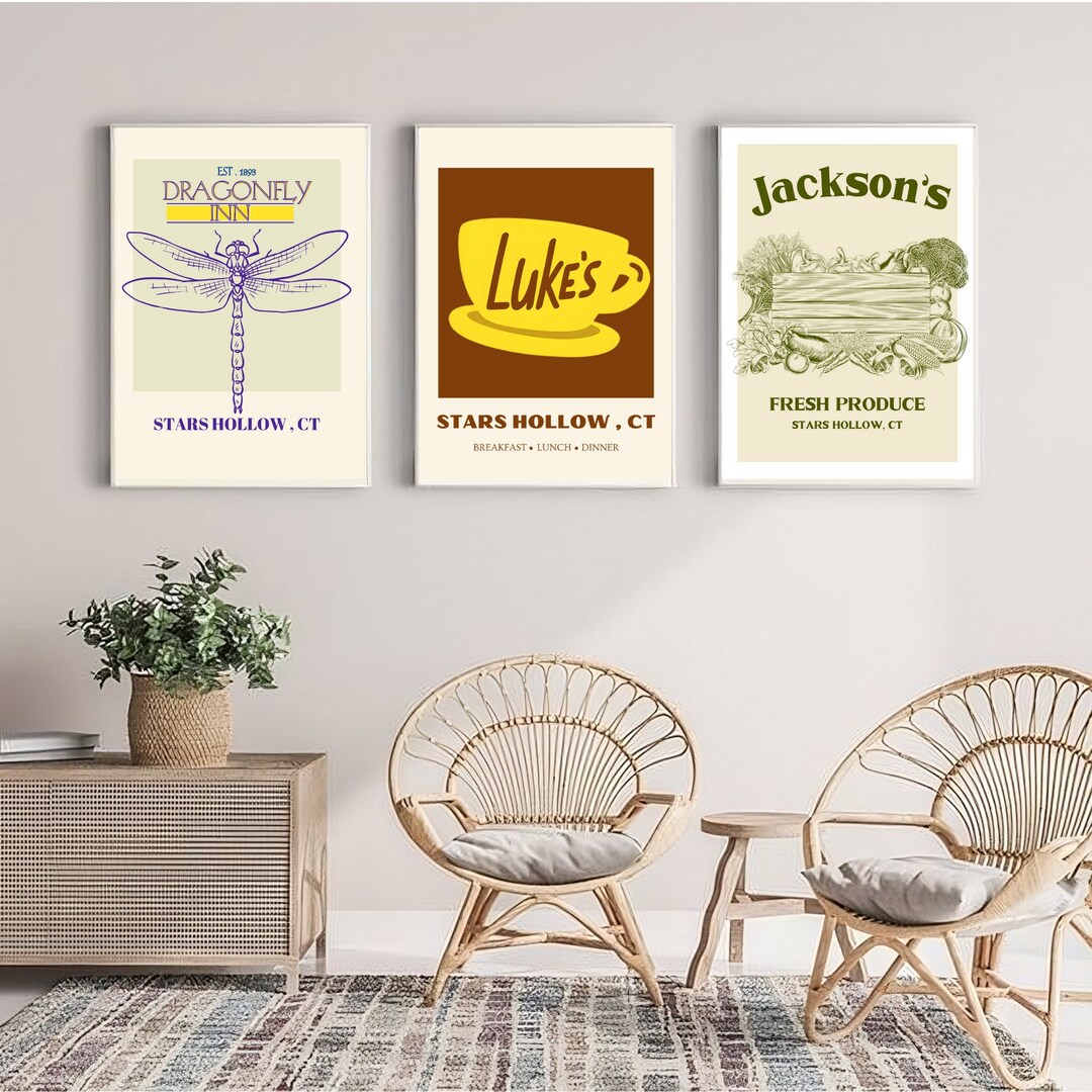 Gilmore Girls Wall Art Set of 3, Luke's Diner Poster, Gilmore Girls ...