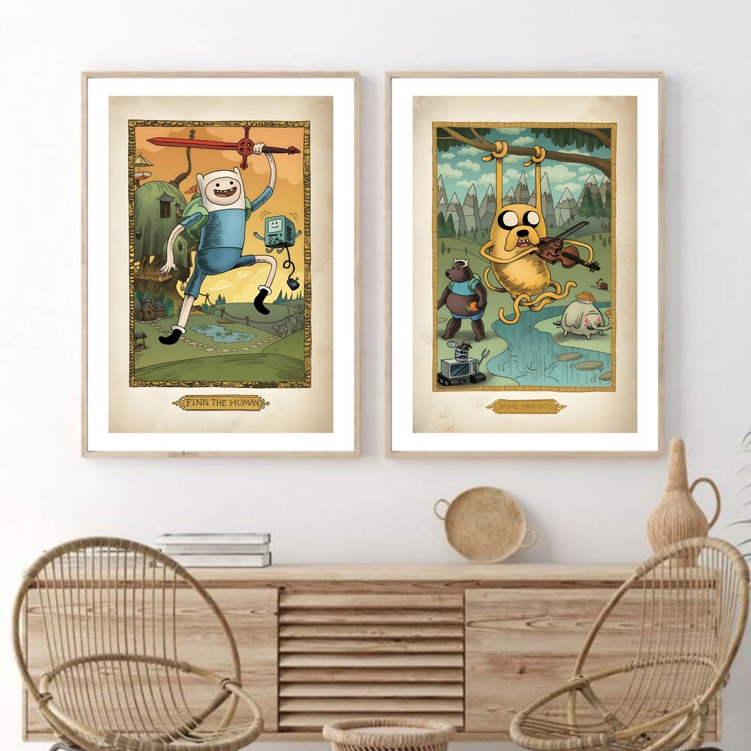 Adventure Time Wall Art, Adventure Time Print Set of 2, Finn and Jake ...