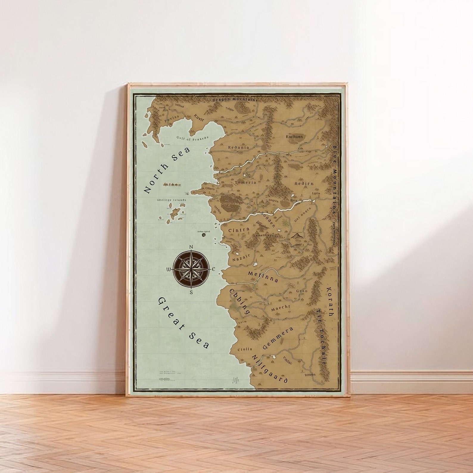 The Witcher World Map Poster, Northern Kingdoms Wall Art, the Witcher ...