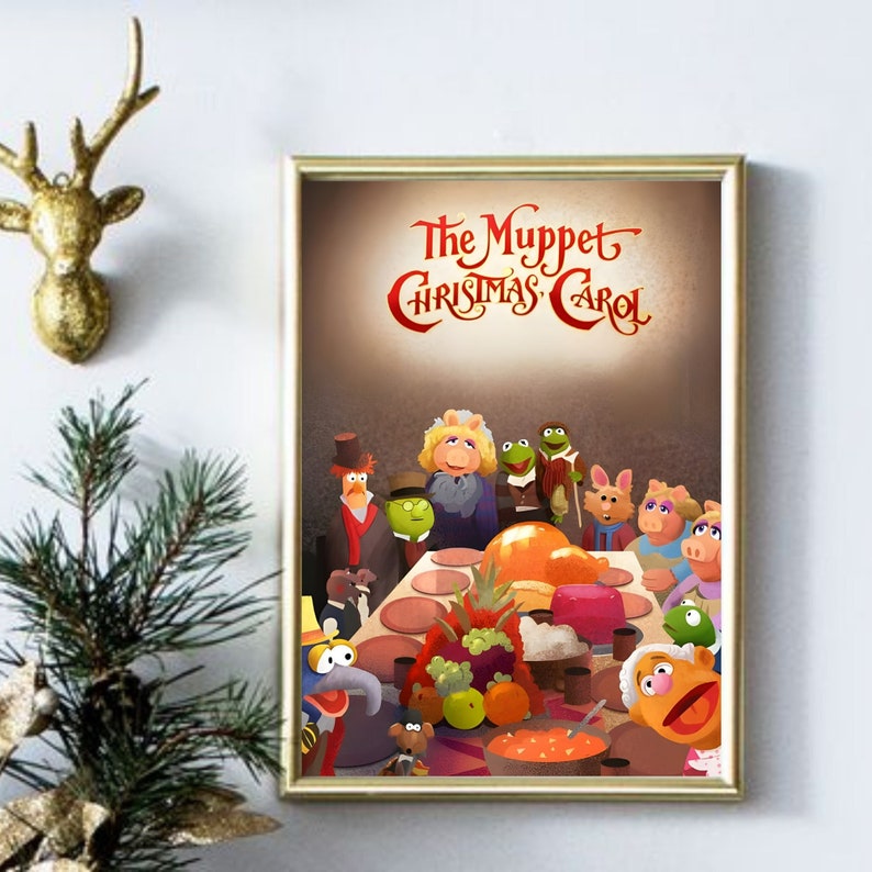 The Muppet Christmas Carol Poster, Christmas Wall Art, Muppet Christmas ...