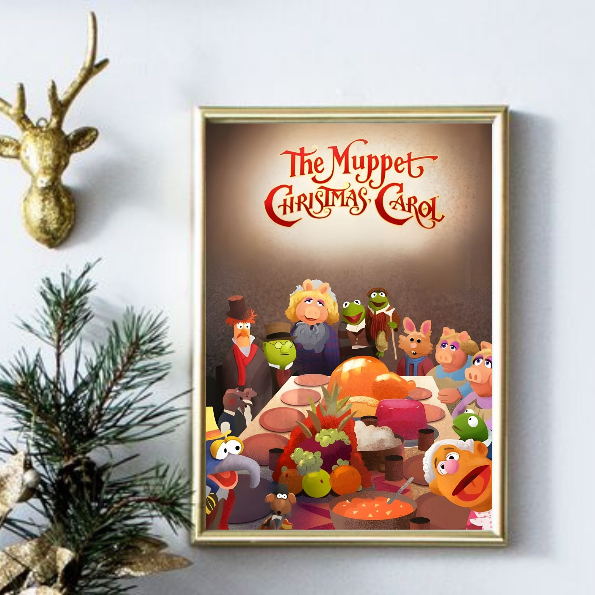 The Muppet Christmas Carol Poster, Christmas Wall Art, Muppet Christmas ...
