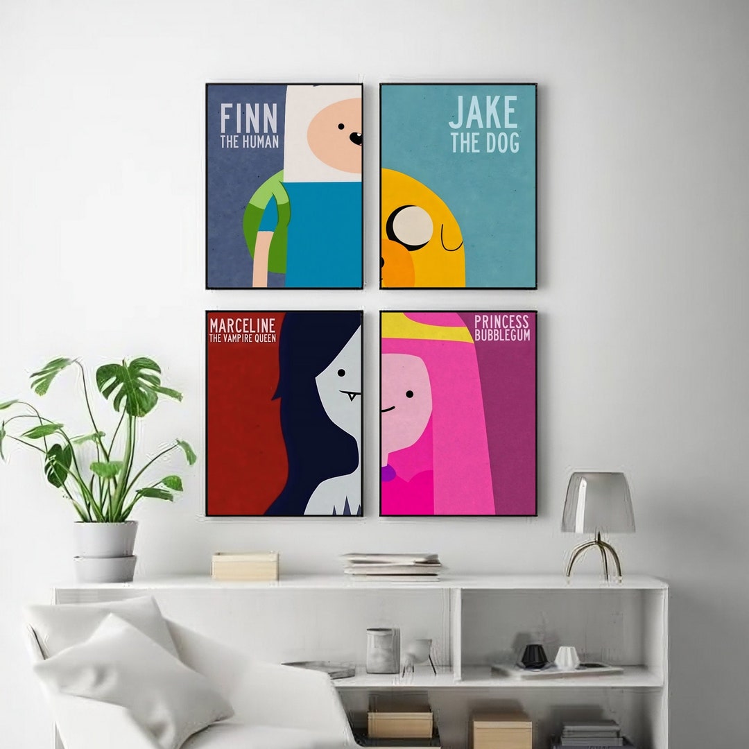 Adventure Time Poster Set of 4, Finn and Jake Poster, Adventure Time ...