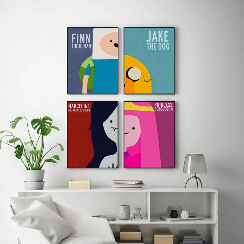 Adventure Time Poster Set of 4, Finn and Jake Poster, Adventure Time ...