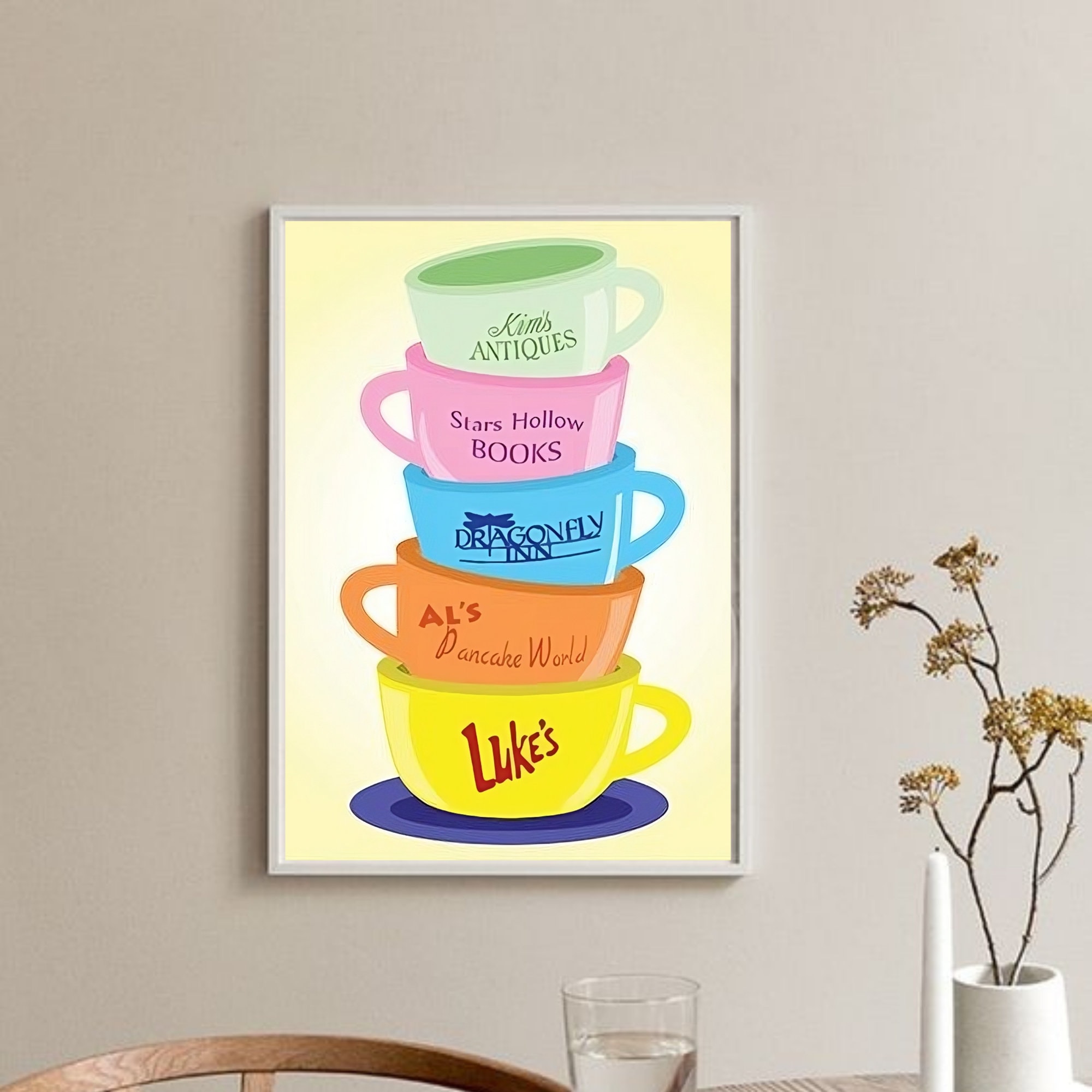 Gilmore Girls Wall Art Prints Gilmore Girls Coffee Cup Illustration ...