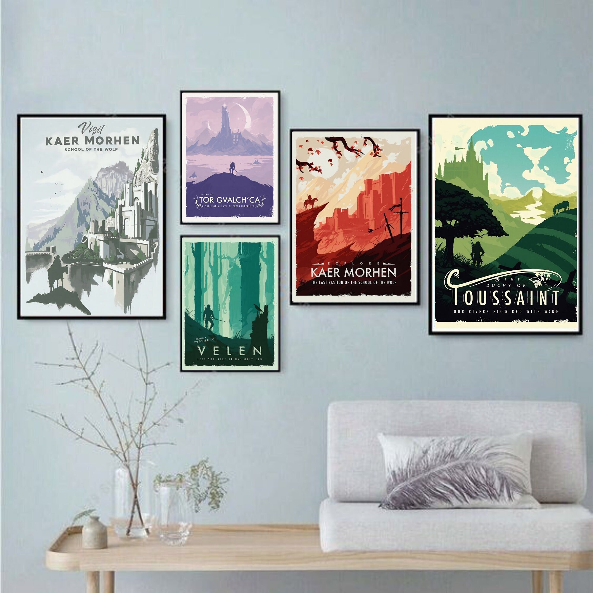 The Witcher Travel Wall Art Print, the Witcher 3 Wild Hunt Poster ...