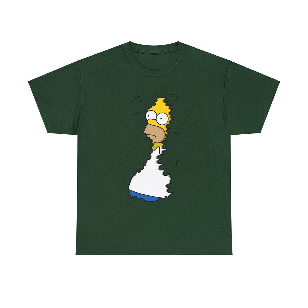 Iconic Homer Simpson Meme T-shirt: Slowly Disappearing Into the Bushes ...