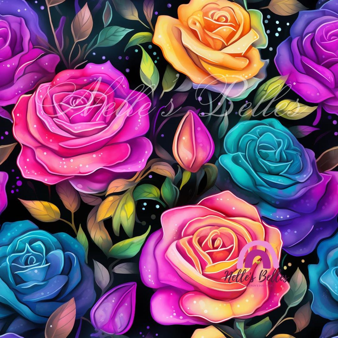 Bright Roses| Seamless Design| Digital Download - Etsy