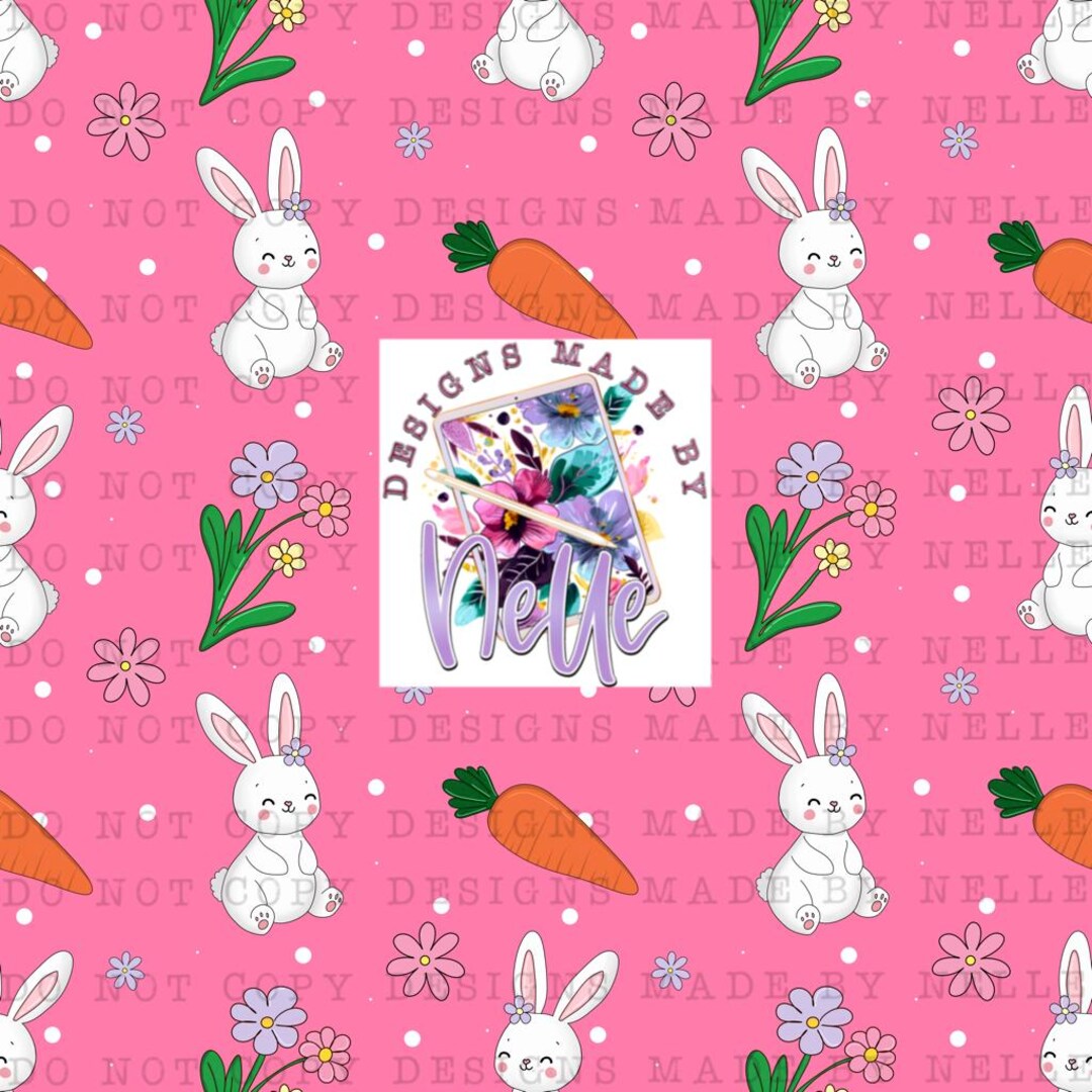 Pink Bunny Pattern, Seamless Design, Commercial Use,easter - Etsy