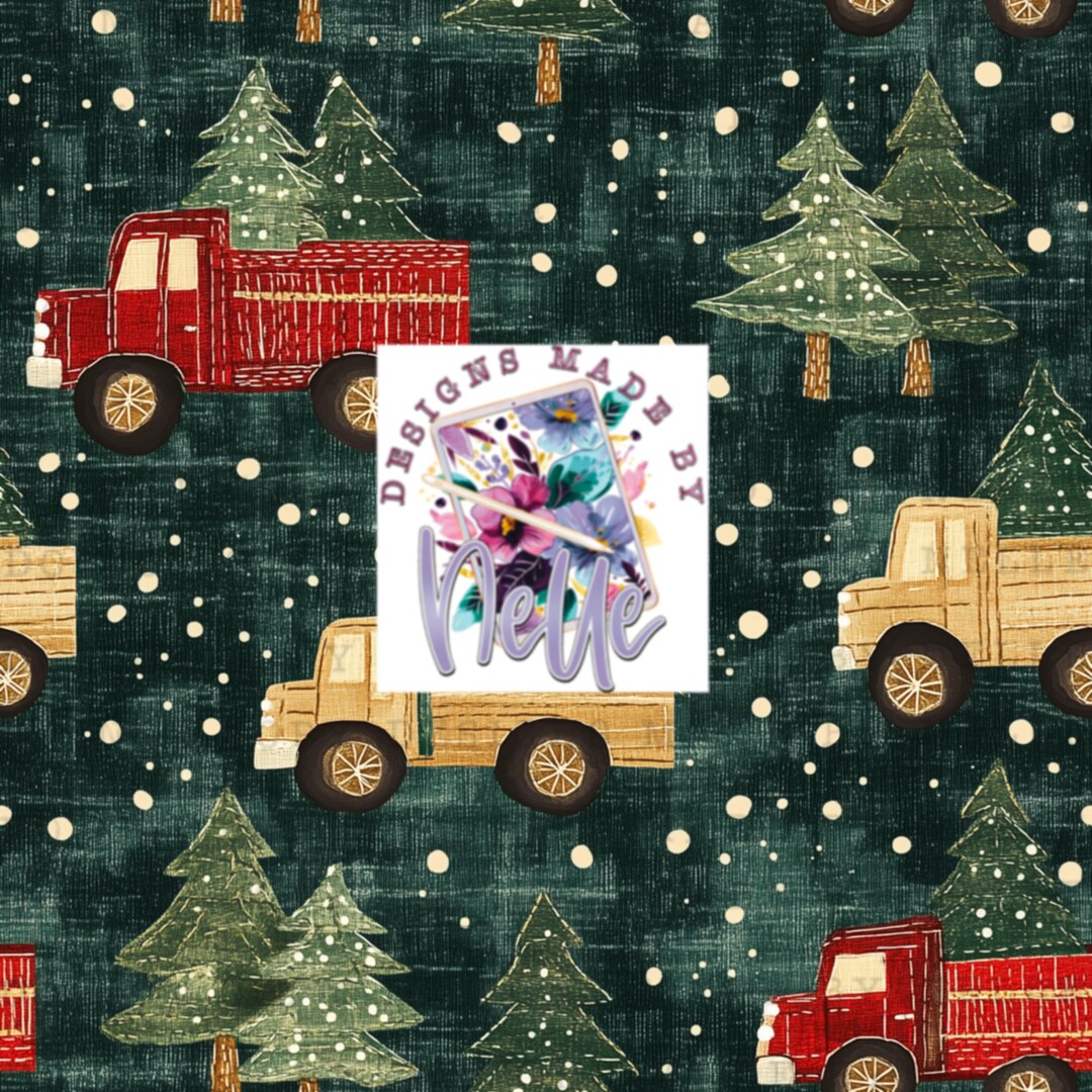 Christmas Truck Hauling Trees| Seamless File| Digital Download - Etsy