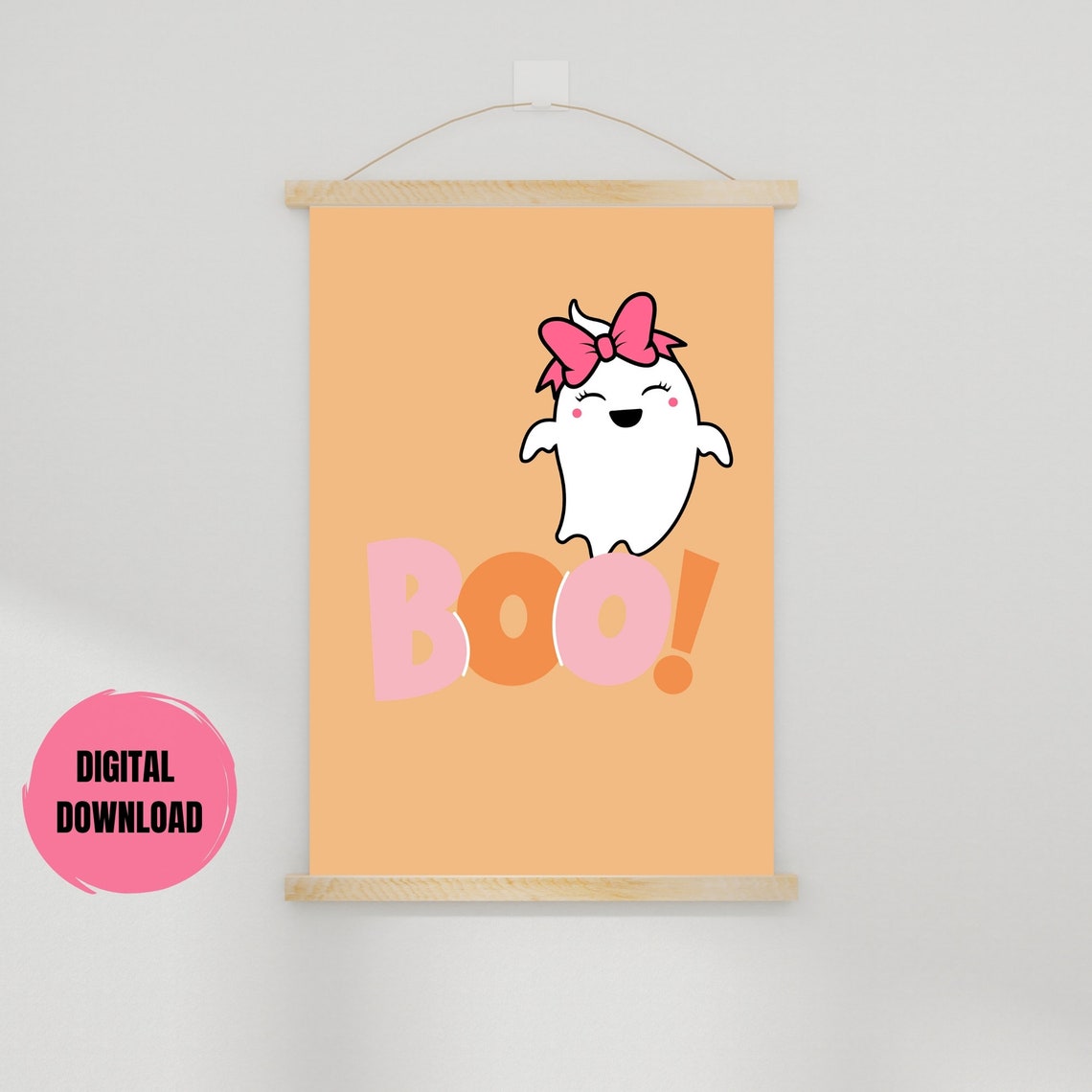 Pink Halloween Decor, Set of 6, Retro Halloween Print, Skeleton Prints ...