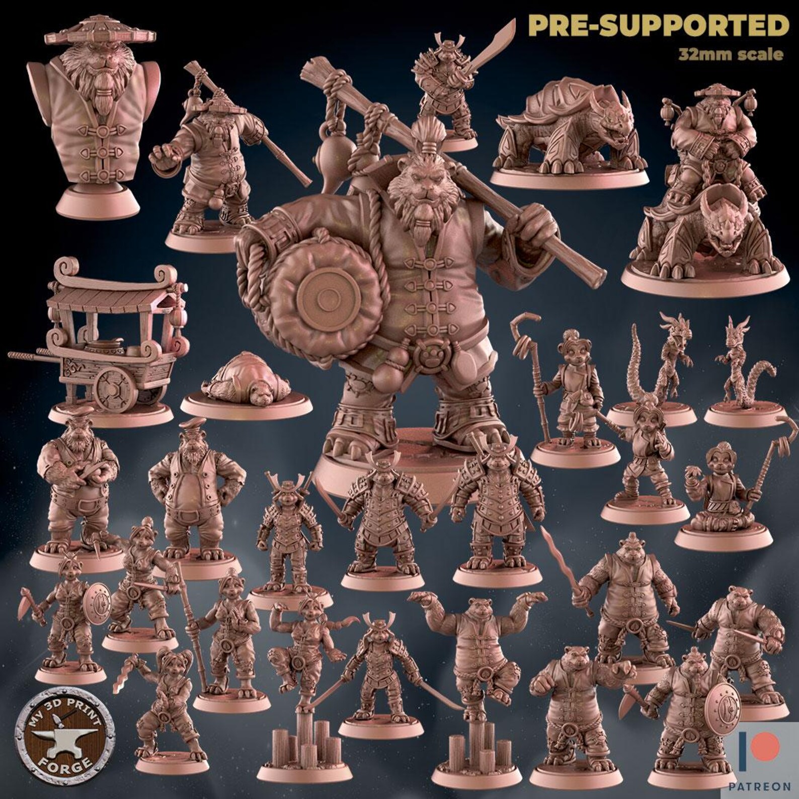 Pandaren Monk Warcraft Collection | 6 Variants | Customizable Hair ...