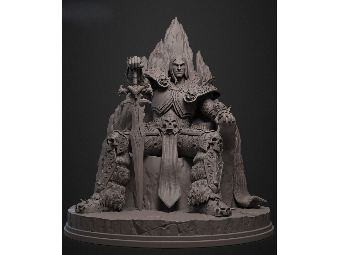 Arthas Menethil Lich King 3D Printed Statue | Warcraft | 1:10 Scale ...