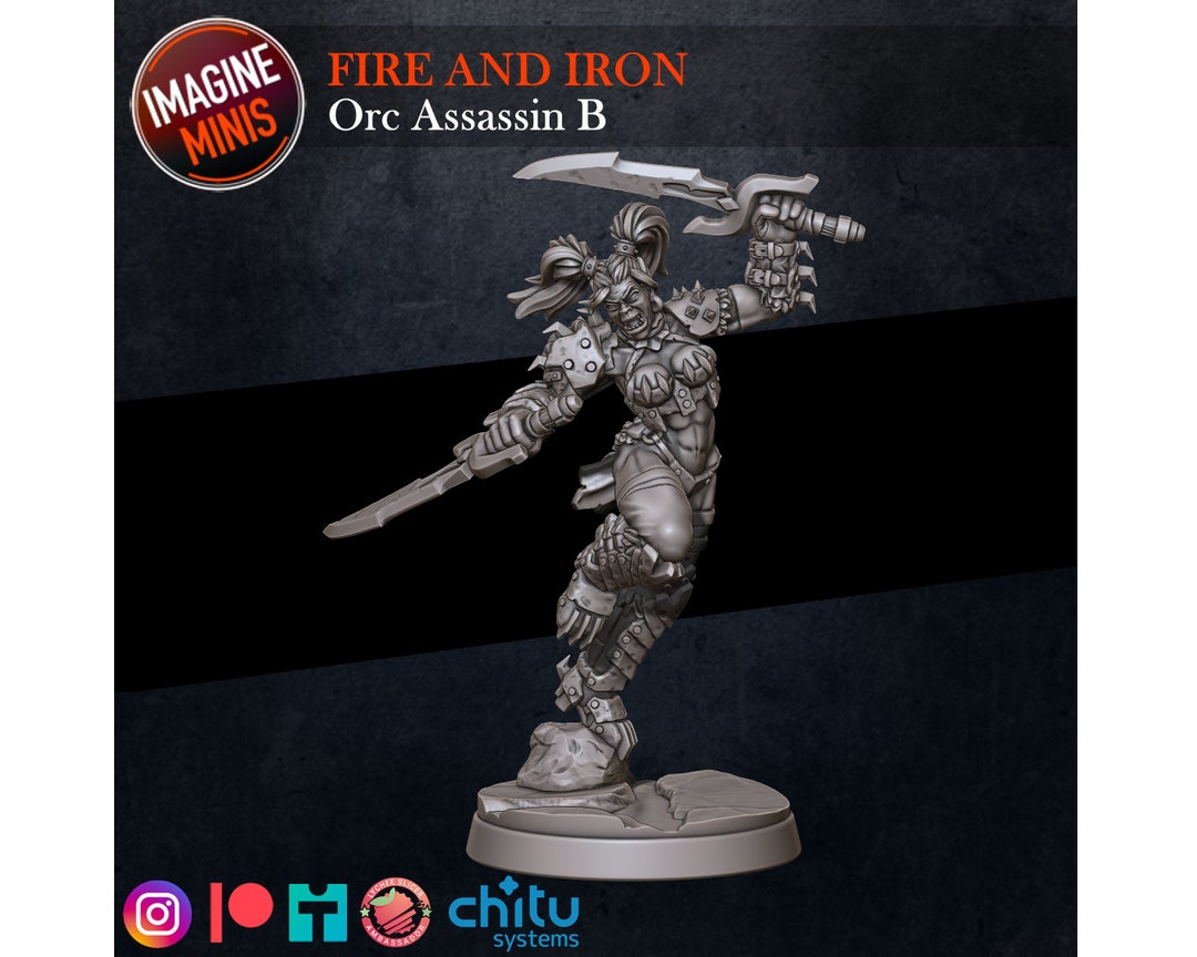 Dual Wielding Daggers Female Orc Assassin From the Fire and Iron Series ...