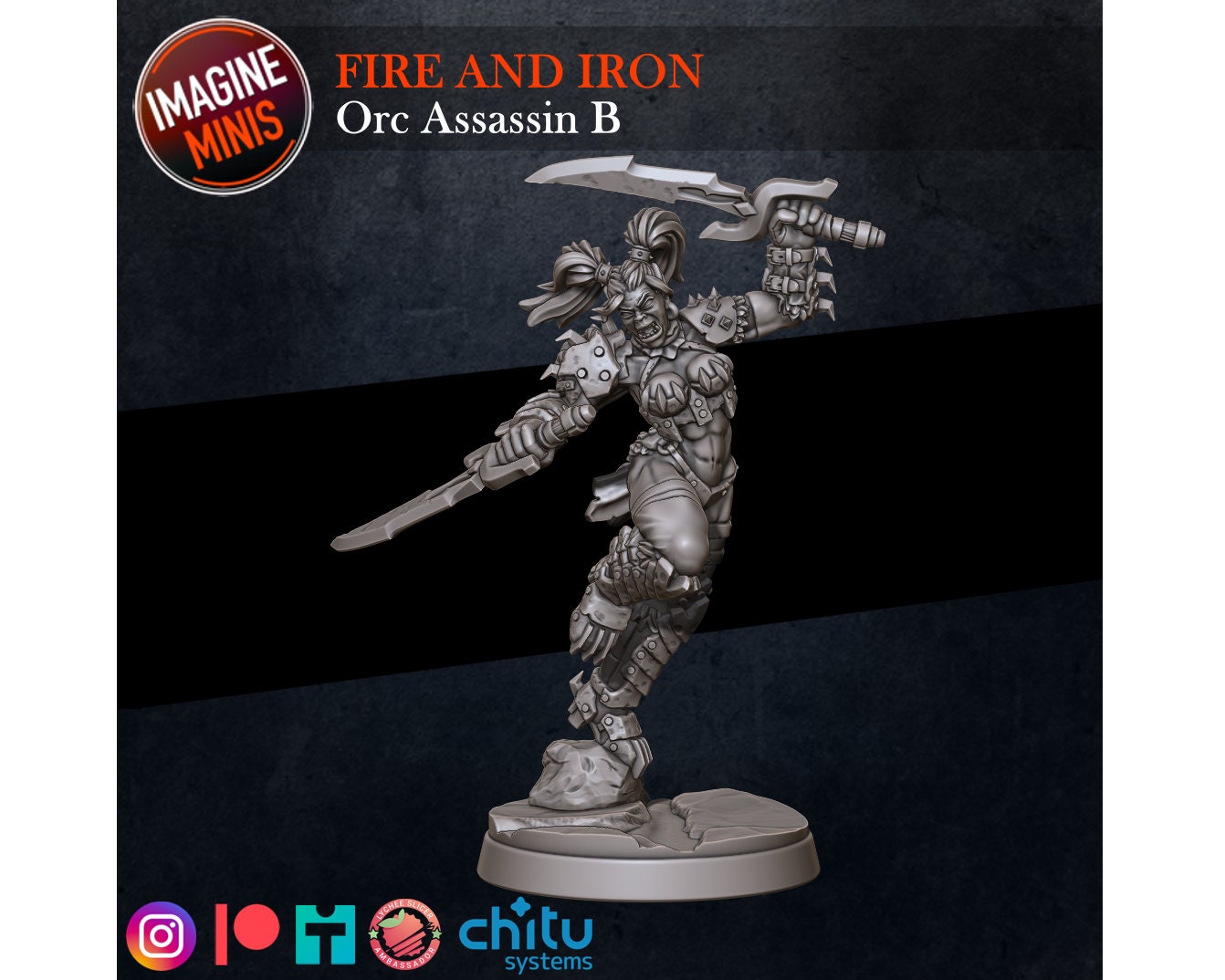 Dual Wielding Daggers Female Orc Assassin From the Fire and - Etsy