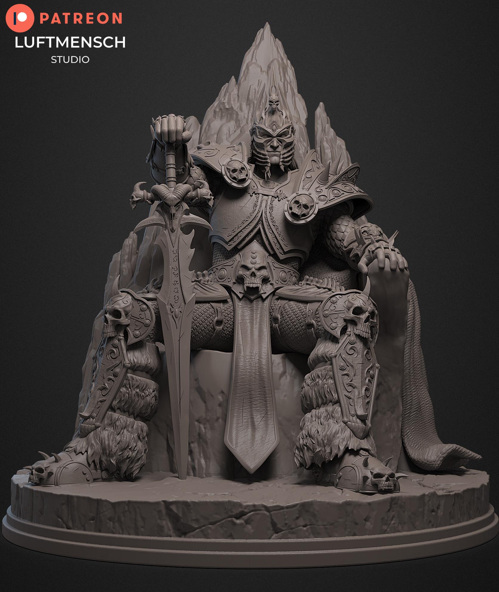 Arthas Menethil Lich King 3D Printed Statue | Warcraft | 1:10 Scale ...
