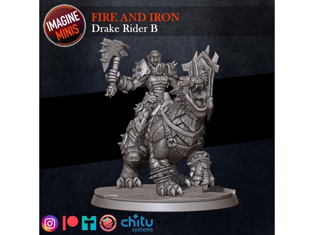 Drake Rider B – 3D Printed Miniature | 32mm Scale | 2 Variants ...