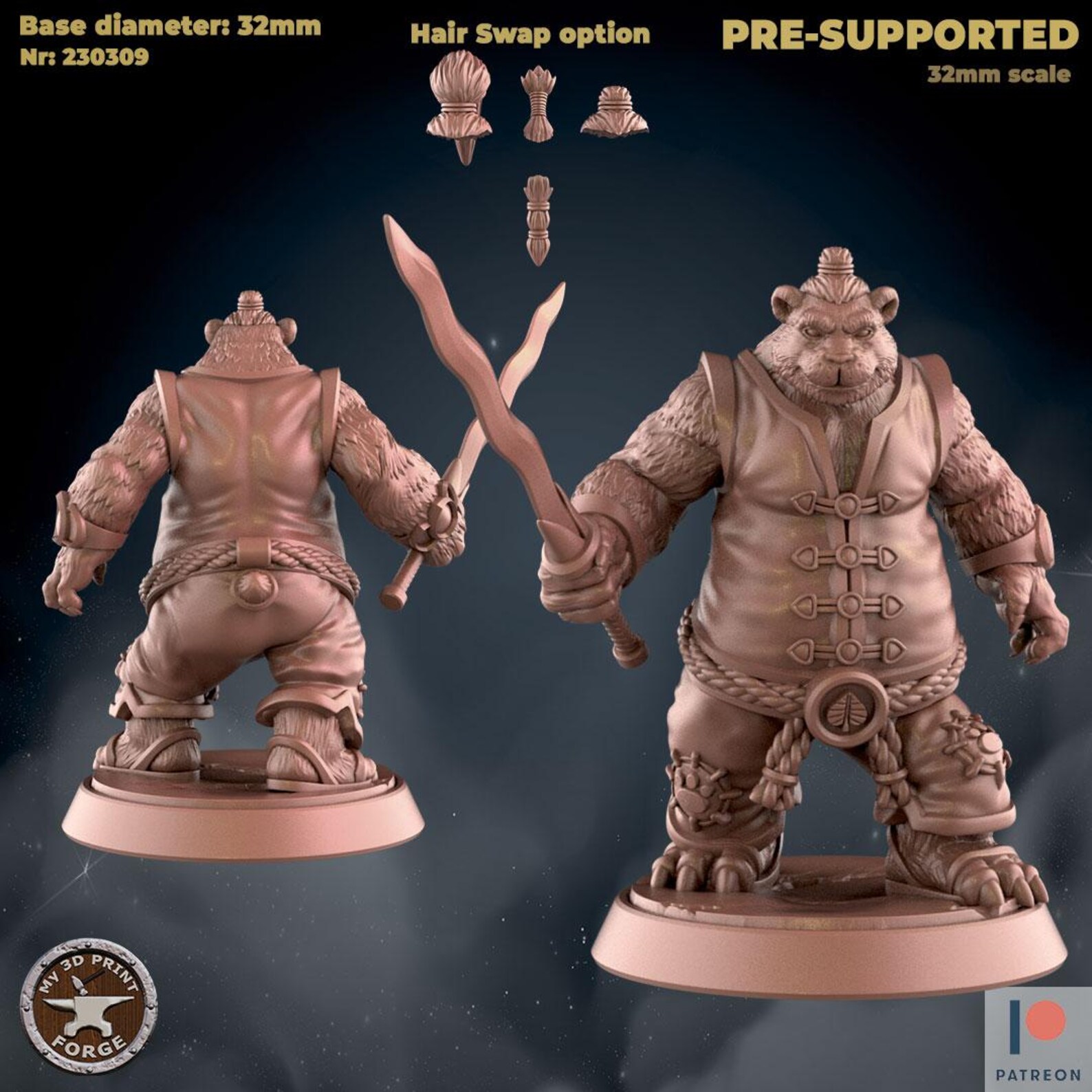 Pandaren Monk Warcraft Collection | 6 Variants | Customizable Hair ...