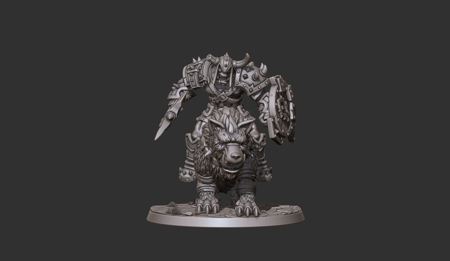 Orc Dire Wolf Rider Warcraft 3D Printed Miniature - Perfect for ...
