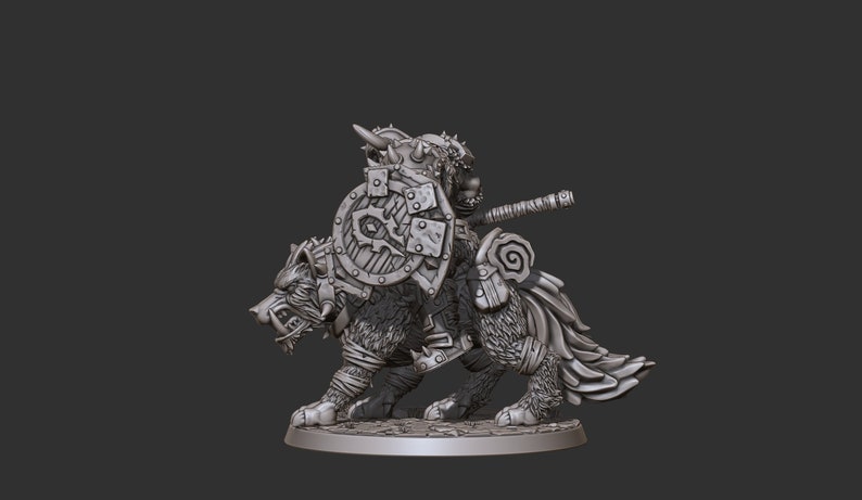 Orc Dire Wolf Rider Warcraft 3D Printed Miniature - Perfect for ...