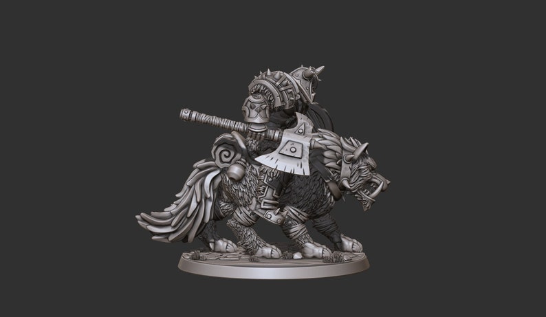 Orc Dire Wolf Rider Warcraft 3D Printed Miniature - Perfect for ...